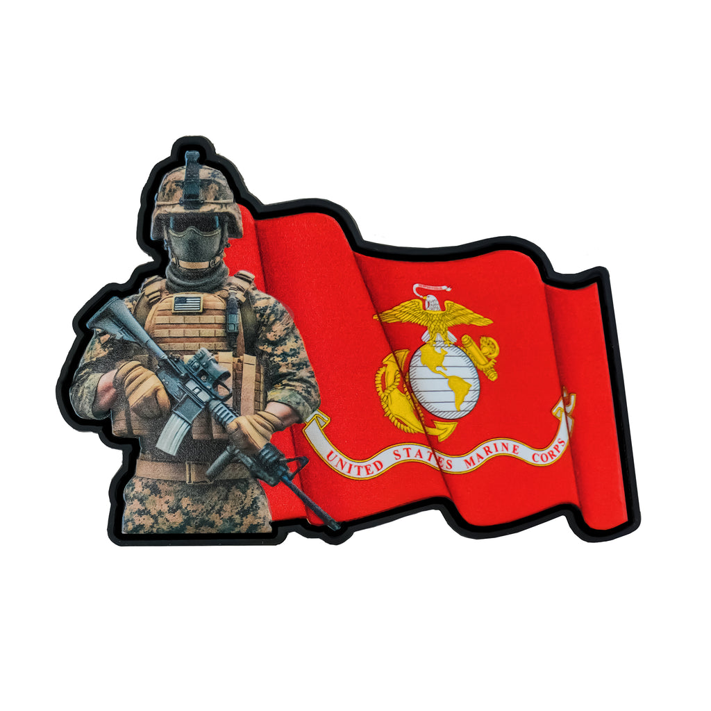 Marine Corps Flag Patch Hook & Loop Back | Tactical USMC Rubber Patch