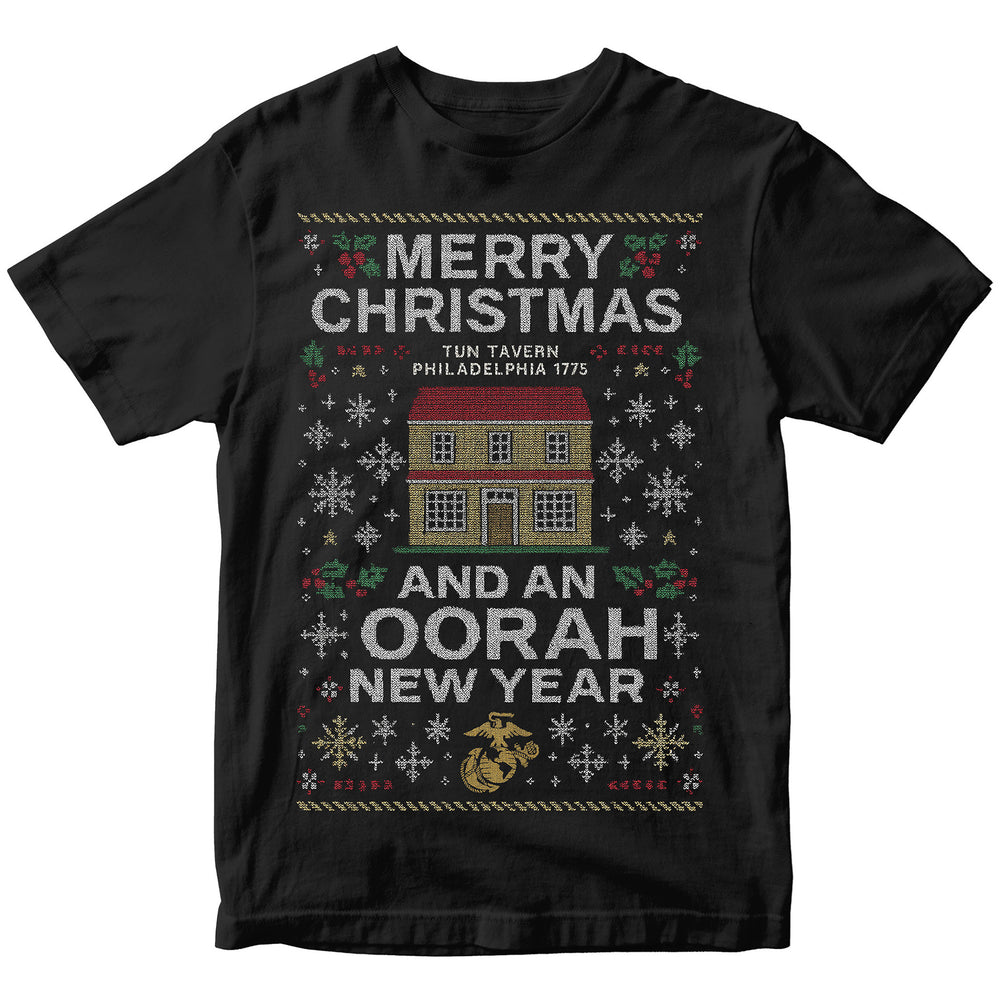 USMC Merry Christmas Tun Tavern “Sweater Style” T-Shirt | Marine Corps ...