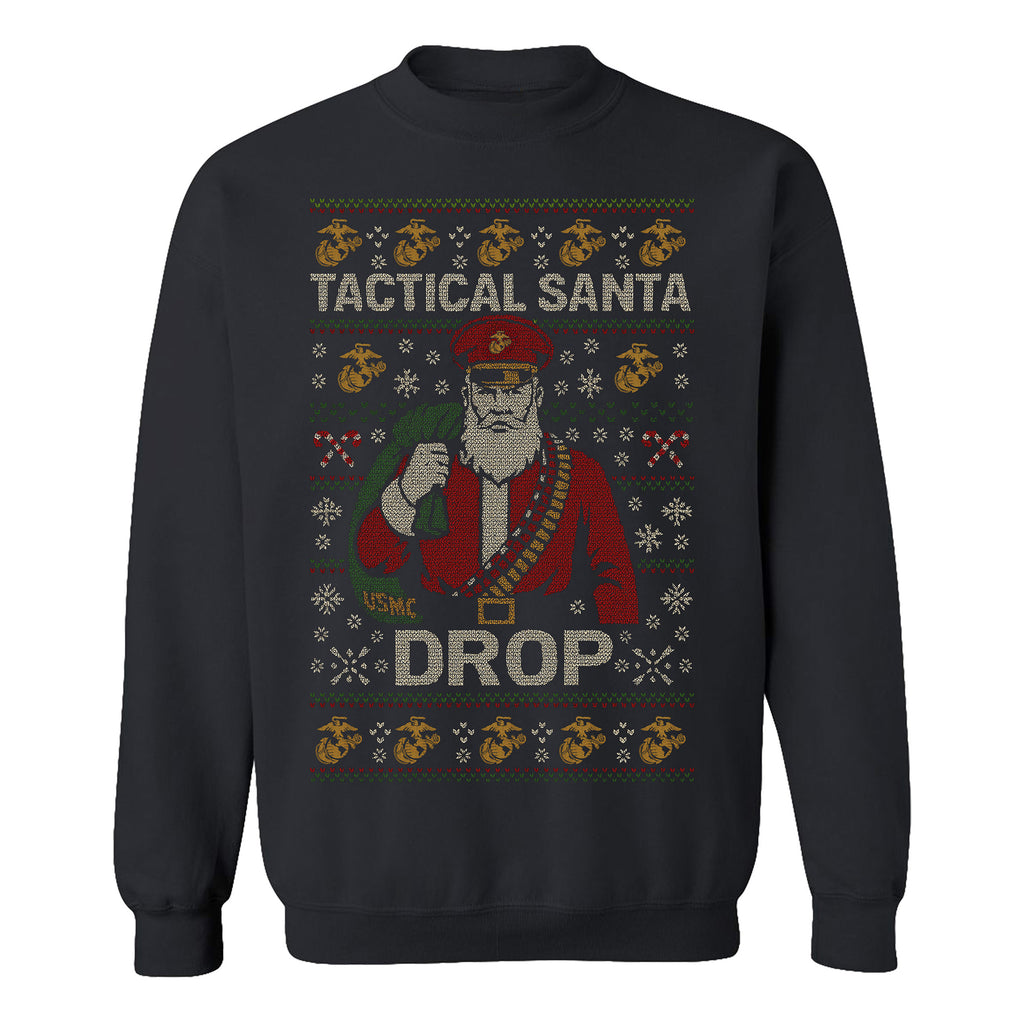 Marines Christmas Tactical Santa Drop “Sweater Style” Sweatshirt ...