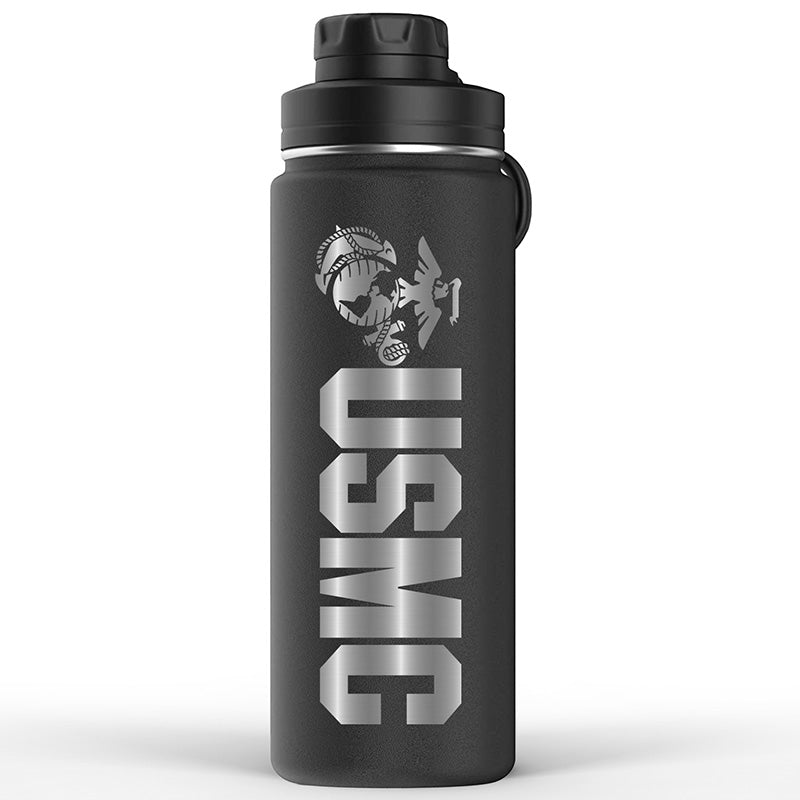 20oz Marine Corps Water Bottle - Stainless Steel USMC Water Bottle